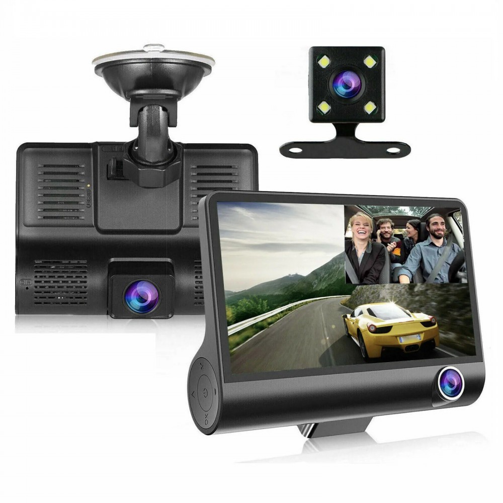 Camera auto tripla L300-1, Full-HD, 3 camere-fata/spate/interior, ecran ...